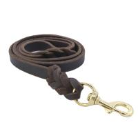 China Military Grade Genuine Leather Dog Leash with 500 lb Strength - 1.2 cm Width in 150-300 cm Lengths for Training and Walking for sale