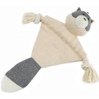 China Pet Plush Toy Grey Raccoon Squeaky Durable Chew Teeth Cleaning Interactive Toy for sale