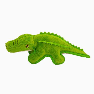 China Green Crocodile Squeaky Pet Plush Toy Dog Soft Chew Interactive Training Toy for sale