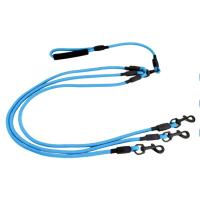 China Triple-Head Dog Leash For 3 Dogs Heavy Duty Nylon Rope 3-in-1 Walking Lead With Metal Clips for sale