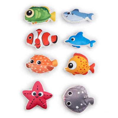 China Realistic Ocean Plush Cat Chew Toy with Catnip & Crinkle Paper - Bite-Resistant Marine Theme Pet Toy JY-HDD114 for sale