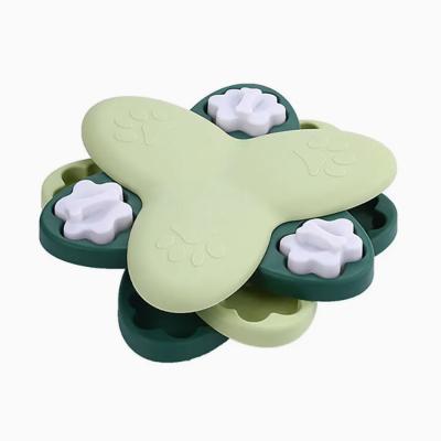 China Dog Puzzle Toy Turntable Slow Feeder Toy Bone Interactive Food Bowl Slowly Eating Bowl for sale