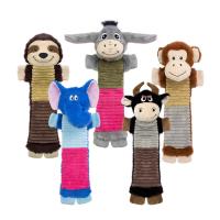 China Squeak Dog Plush Toy Dog Chew with Wrinkles and Squeakers Cute Animal Plush to Keep Them Busy for sale