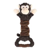 China Dog Squeaky Plush Toy Gorilla Shaped For Aggressive Chewers Interactive Toy With Crinkle Paper for sale