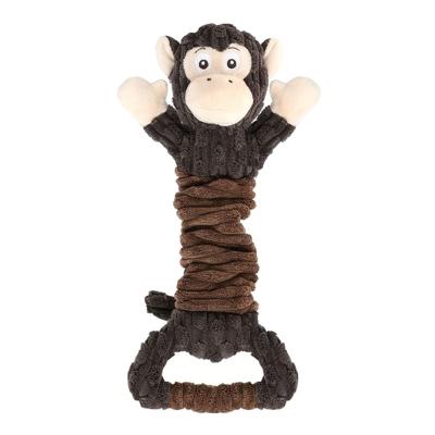 China Dog Squeaky Plush Toy Gorilla Shaped For Aggressive Chewers Interactive Toy With Crinkle Paper for sale