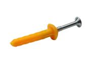 China HFF059 YELLOW NYLON HAMMER ANCHOR WITH WIDE MUSHROOM HEAD WITH GALVANISED WHITE SCREW for sale