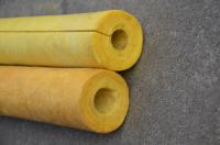 China Rigid Glass Wool Pipe Insulation 64 kg/m³ Density for High Temperature Applications up to 450°C for sale