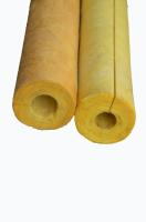 China Rigid Glass Wool Pipe Insulation 64 kg/m³ Density for High Temperature Applications up to 450°C for sale