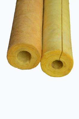 China Rigid Glass Wool Pipe Insulation 64 kg/m³ Density for High Temperature Applications up to 450°C for sale