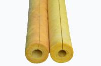 China Yellow Fiber Glass Wool Pipe Insulation Material - 22-529mm Diameter, -18°C to 450°C Temperature Range for sale
