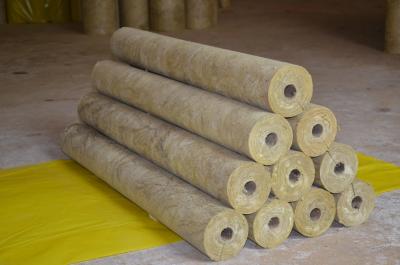 China High Density Stonewool Pipe Insulation 120-150kg/m³ for -269°C to 850°C Temperature Range for sale