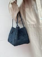 China Denim Canvas Woven Basket Tote Bag women's fashion handbag crossbody bag shoulder bag Denim Bag Canvas Bag for sale