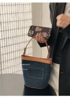 China Custom Washed Canvas Denim Bucket Bag women's fashion handbag Tote Bag Shoulder Bag Bucket Bag Canvas Bag Denim Bag for sale