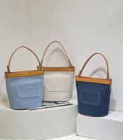 China Custom Washed Canvas Denim Bucket Bag women's fashion handbag Tote Bag Shoulder Bag Bucket Bag Canvas Bag Denim Bag for sale