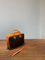 China Vegetable-Tanned Leather with Sheep Tendon Velvet Block Bag Panelled Briefcase Handbag Work Bag Crossbody Bag Shoulder Bag for sale