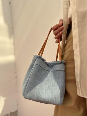 China Denim Canvas Handheld Bucket Bag & Small Square Basket Bag shoulder bag crossbody bag handbag Clutch women's fashion bag for sale