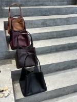 China Top-Grain Cowhide Large Square Tote Basket Handbag genuine leather handbag shoulder bag crossbody bag Women's fashion bag China supplier wholesale for sale
