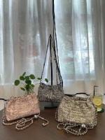 China Top-grain Cowhide Small Gold Balls Woven Shoulder & Crossbody Bag women's fashion bag China factory wholesale for sale