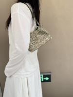 China Top-grain Cowhide Small Gold Balls Woven Shoulder & Crossbody Bag women's fashion bag China factory wholesale for sale