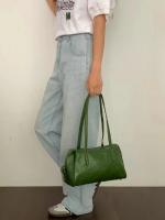 China Women's genuine leather bag Top-Grain Oil-Waxed Cowhide Large Capacity Tote Shoulder Bag underarm bag Minimalist Bag China factory wholesale for sale
