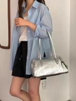 China Women's genuine leather bag Top-Grain Oil-Waxed Cowhide Large Capacity Tote Shoulder Bag underarm bag Minimalist Bag China factory wholesale for sale