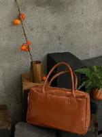 China Women's genuine leather Handbag bag Top-Grain Oil-Waxed Cowhide Handheld Tote Bag  underarm bag Work Bag China supplier for sale