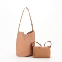China Minimalist Bag Women's genuine leather shoulder bag Top-Grain Full-Grain Cowhide Bucket Bag (with Inner Pouch) underarm bag  Work Bag China supplier wholesale for sale