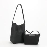 China Minimalist Bag Women's genuine leather shoulder bag Top-Grain Full-Grain Cowhide Bucket Bag (with Inner Pouch) underarm bag  Work Bag China supplier wholesale for sale