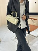 China Top Grain Oil-Waxed Cowhide Cylindrical Pillow Bag women's genuine leather boston handbag shoulder bag crossbody bag Fashion Bags for Women for sale