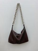 China Top-Grain Cowhide Natural Crease Chain Shoulder  Crossbody  bag genuine leather handbag China manufacturer wholesale underarm bag for sale