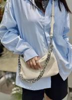 China Top-Grain Cowhide Natural Crease Chain Shoulder  Crossbody  bag genuine leather handbag China manufacturer wholesale underarm bag for sale