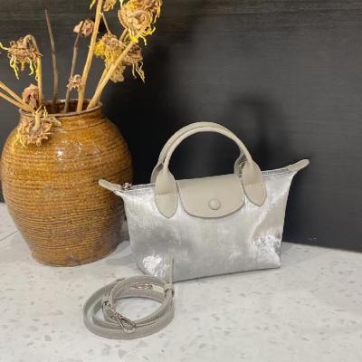 China Mini genuine leather handbag shoulder bag Velvet Satin Cowhide Handheld Crossbody Bag Clutch Hobo Bag Evening Bag China factory wholesale for sale