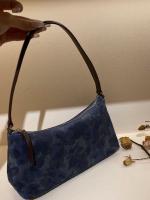 China Top-Grain High-Gloss Suede Cowhide Underarm Baguette Bag genuine leather bag shoulder bag lady's high quality bag China factory wholesale for sale