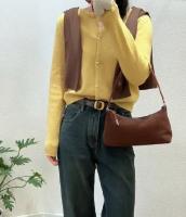 China Top-Grain High-Gloss Suede Cowhide Underarm Baguette Bag genuine leather bag shoulder bag lady's high quality bag China factory wholesale for sale