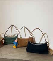 China Top-Grain High-Gloss Suede Cowhide Underarm Baguette Bag genuine leather bag shoulder bag lady's high quality bag China factory wholesale for sale