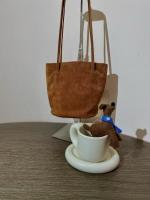 China Top-Grain High-Gloss Suede Cowhide Bucket Bag  shoulder bag underarm bag women's genuine leather handbag China factory wholesale for sale