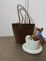 China Top-Grain High-Gloss Suede Cowhide Bucket Bag  shoulder bag underarm bag women's genuine leather handbag China factory wholesale for sale