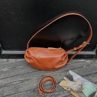 China Mini genuine leather shoulder bag crossbody bag handbag for women Top-Grain Oil-Waxed Cowhide Candy Bag  Waist Bag China supplier wholesale for sale
