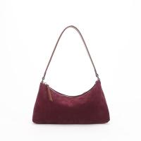 China Top-Grain High-Gloss Suede Cowhide Underarm Baguette Bag genuine leather bag shoulder bag lady's high quality bag China factory wholesale for sale