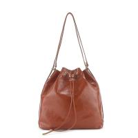 China Top-grain oil-waxed cowhide genuine leather Large-capacity drawstring shoulder bag backpack Duffel Bag Fashion Bags for Women Wholesale backpack Supplier for sale