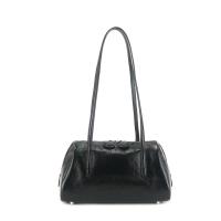 China Women's genuine leather bag Vintage Bag Top Grain Oil-Waxed Cowhide Folded Edge Boston Bag Shoulder Bag underarm bag China factory wholesale for sale