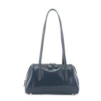 China Women's genuine leather bag Vintage Bag Top Grain Oil-Waxed Cowhide Folded Edge Boston Bag Shoulder Bag underarm bag China factory wholesale for sale