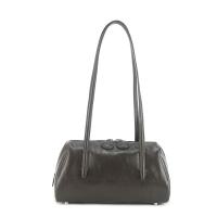 China Women's genuine leather bag Vintage Bag Top Grain Oil-Waxed Cowhide Folded Edge Boston Bag Shoulder Bag underarm bag China factory wholesale for sale