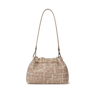 China Top-grain Cowhide Small Gold Balls Woven Shoulder & Crossbody Bag women's fashion bag China factory wholesale for sale