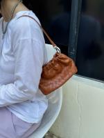 China Premium leather cloud bag soft touch minimalist design shoulder bag  Top-grain Cowhide Small Gold Balls Woven Shoulder Crossbody Bag China factory wholesale for sale