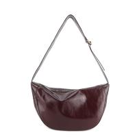 China Top-Grain Oil-Waxed Cowhide Large Capacity Dumpling Bag genuine leather shoulder bag crossbody bag tote bag underarm bag China supplier wholesale for sale