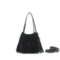 China Top-Grain High-Gloss Matte Leather Tasseled Small Square Bucket Bag women's mini shoulder bag Crossbody Bag Handbag Basket bag Evening Bag Wholesale Handbags Supplier for sale