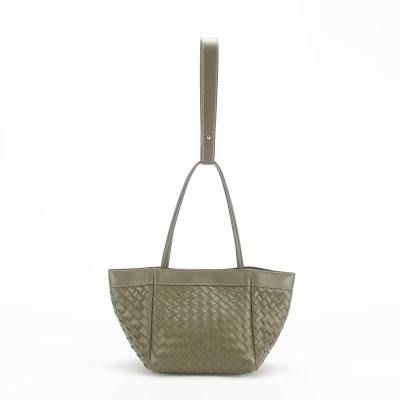 China Minimalist Bag Sheepskin Woven genuine leather Small Square Bag Handbag Crossbody Bag Shoulder Bag Bucket Bag Basket bag China factory wholesale for sale