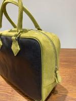 China Vegetable-Tanned Leather with Sheep Tendon Velvet Block Bag Panelled Briefcase Handbag Work Bag Crossbody Bag Shoulder Bag for sale