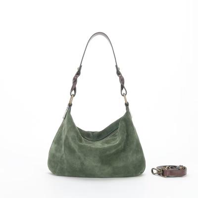 China Women's Top-Grain High-Gloss Matte Vintage Women's Baguette Bag genuine leather handbag shoulder bag crossbody bag underarm bag China factory wholesale for sale